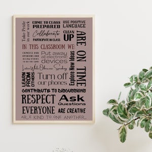 Classroom Rules Poster, Classroom Behaviour, Middle School Posters ...