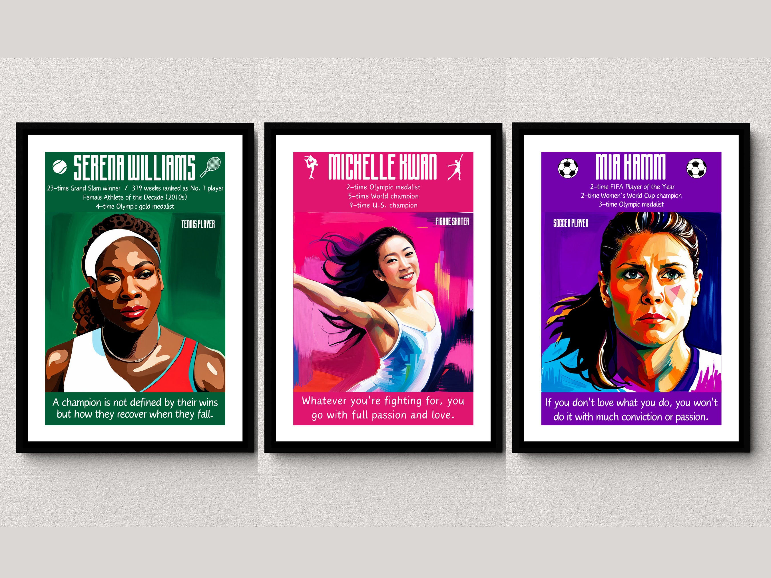 Women's History Month Posters: Famous Female Athletes Inspiring Women ...