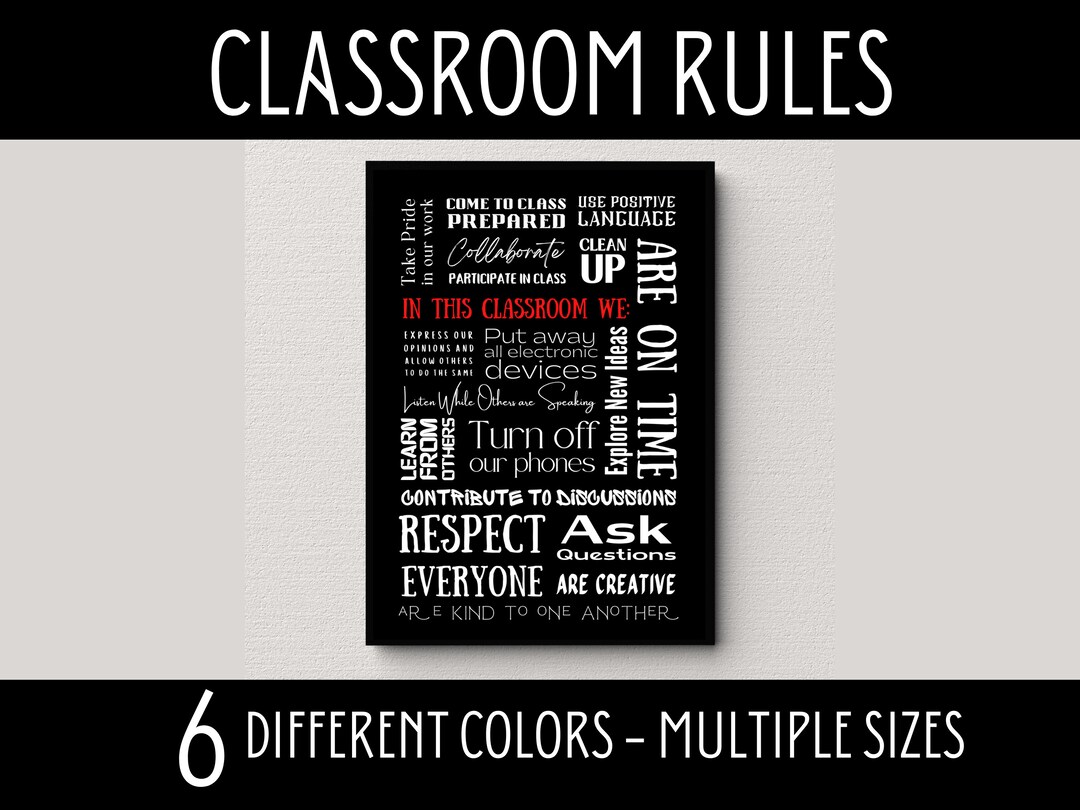 Classroom Rules Poster, Classroom Behaviour, Middle School Posters ...