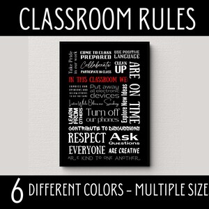 Classroom Rules Poster, Classroom Behaviour, Middle School Posters ...