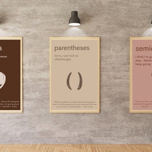 Punctuation Posters, Boho Punctuation Prints, Middle School Decor ...
