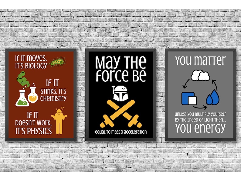 Physics Puns Posters: Funny Science Classroom Poster High School ...