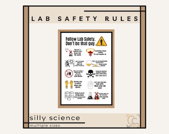 Lab Safety Poster Science Class Poster Science Lab Bulletin Board Kit ...