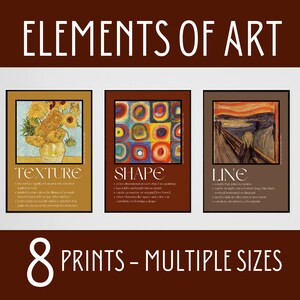 7 Elements of Art Posters, Art Classroom Decor, Middle School High ...