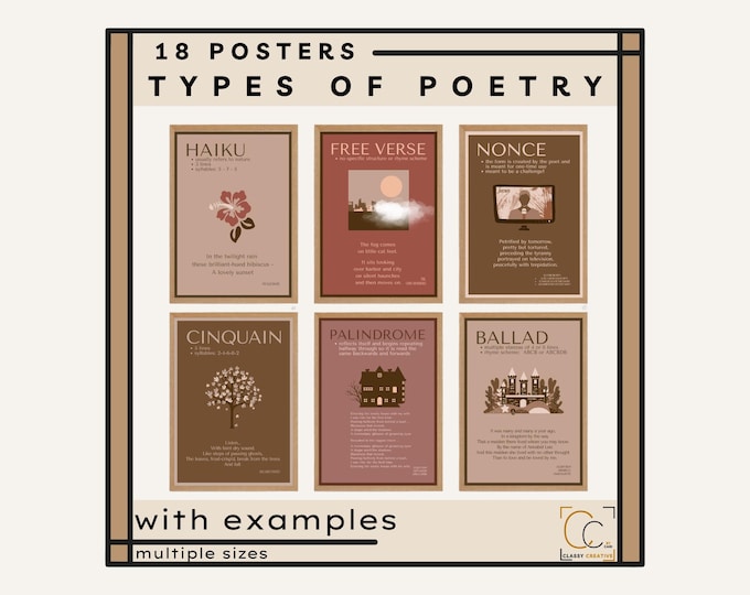 Forms of Poetry Anchor Chart Humorous Narrative Lyric Free Verse ...