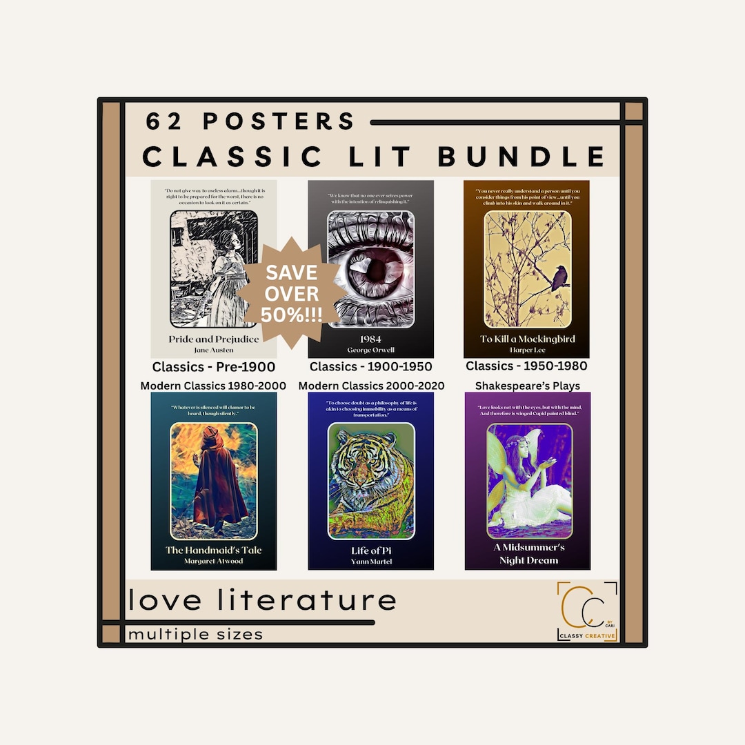 Classic Literature Posters: High School English Classroom Decor ...