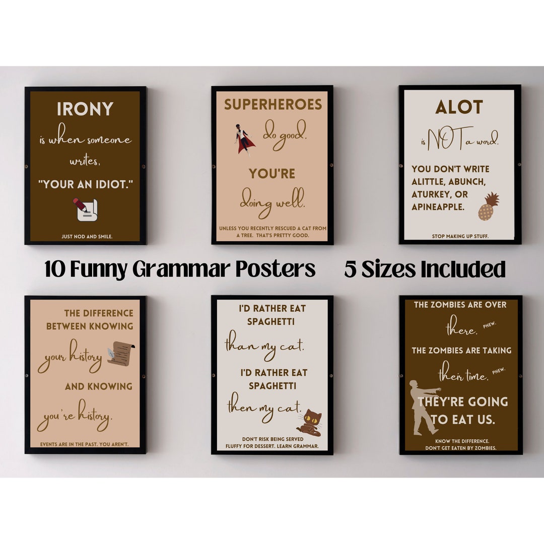 Funny Grammar Posters Middle School English Grammar Mistakes - Etsy