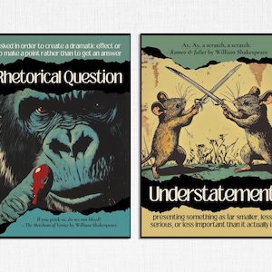 Literary Terms Poster Bundle: Figurative Language Posters Middle School ...