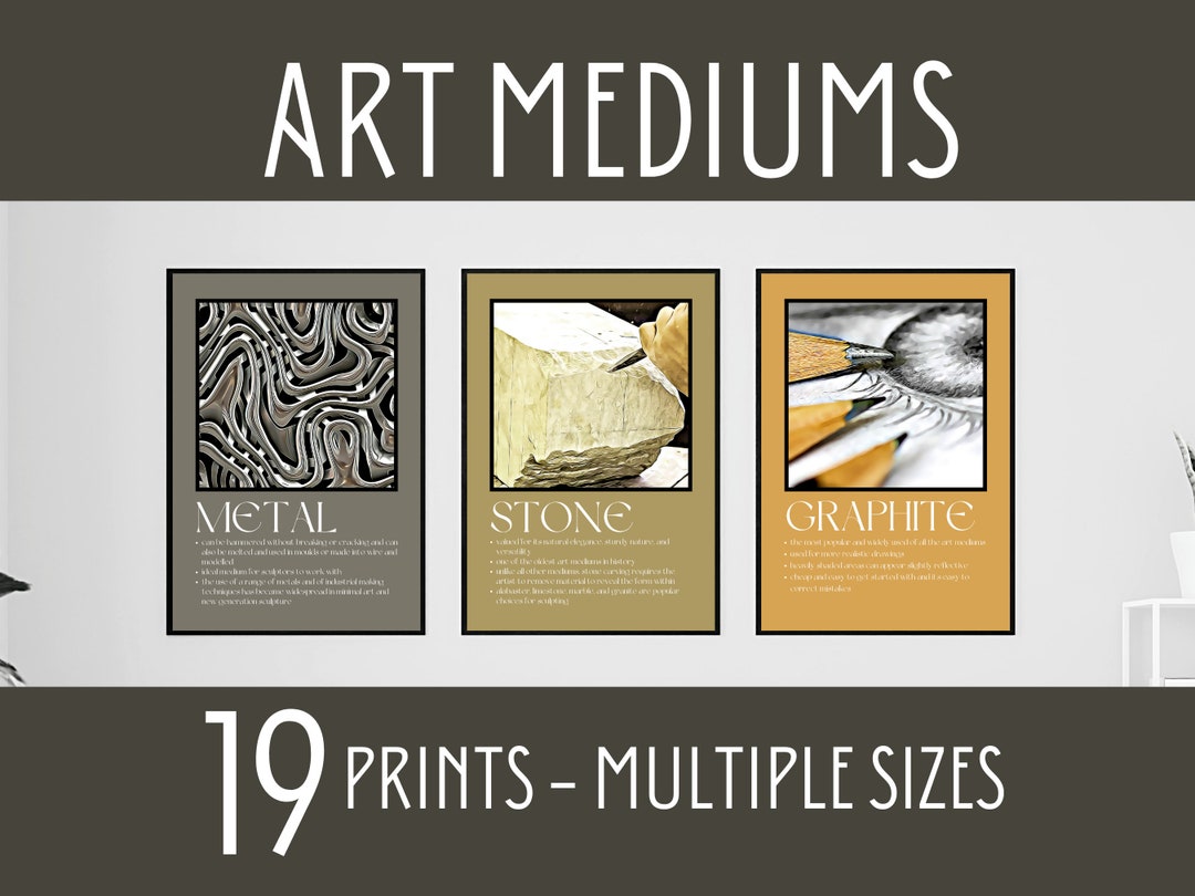 Art Mediums Posters, Art Classroom Decor, Types of Art, Art Media ...