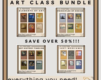 Retro Principles of Art Poster Set - Etsy