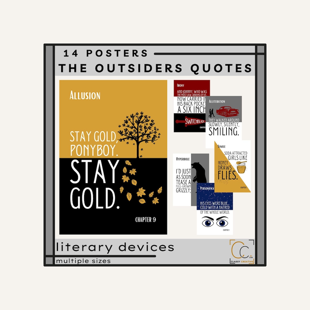 The Outsiders Literary Devices Posters: Middle School English Classroom ...