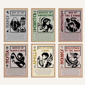 Greek Gods Mythology Posters Famous Olympians History Classroom Decor ...