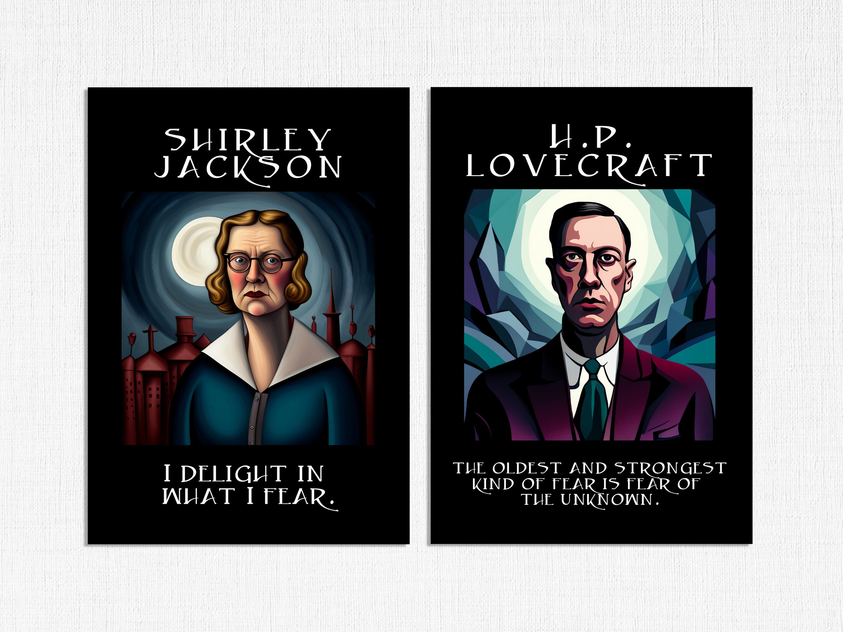 Horror Authors Poster Set: Gothic Classroom Halloween Decor, High ...