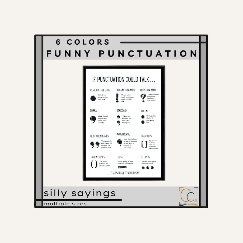Punctuation Poster - Etsy