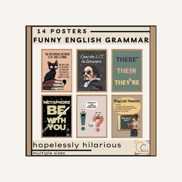 Grammar Jokes Posters - Etsy