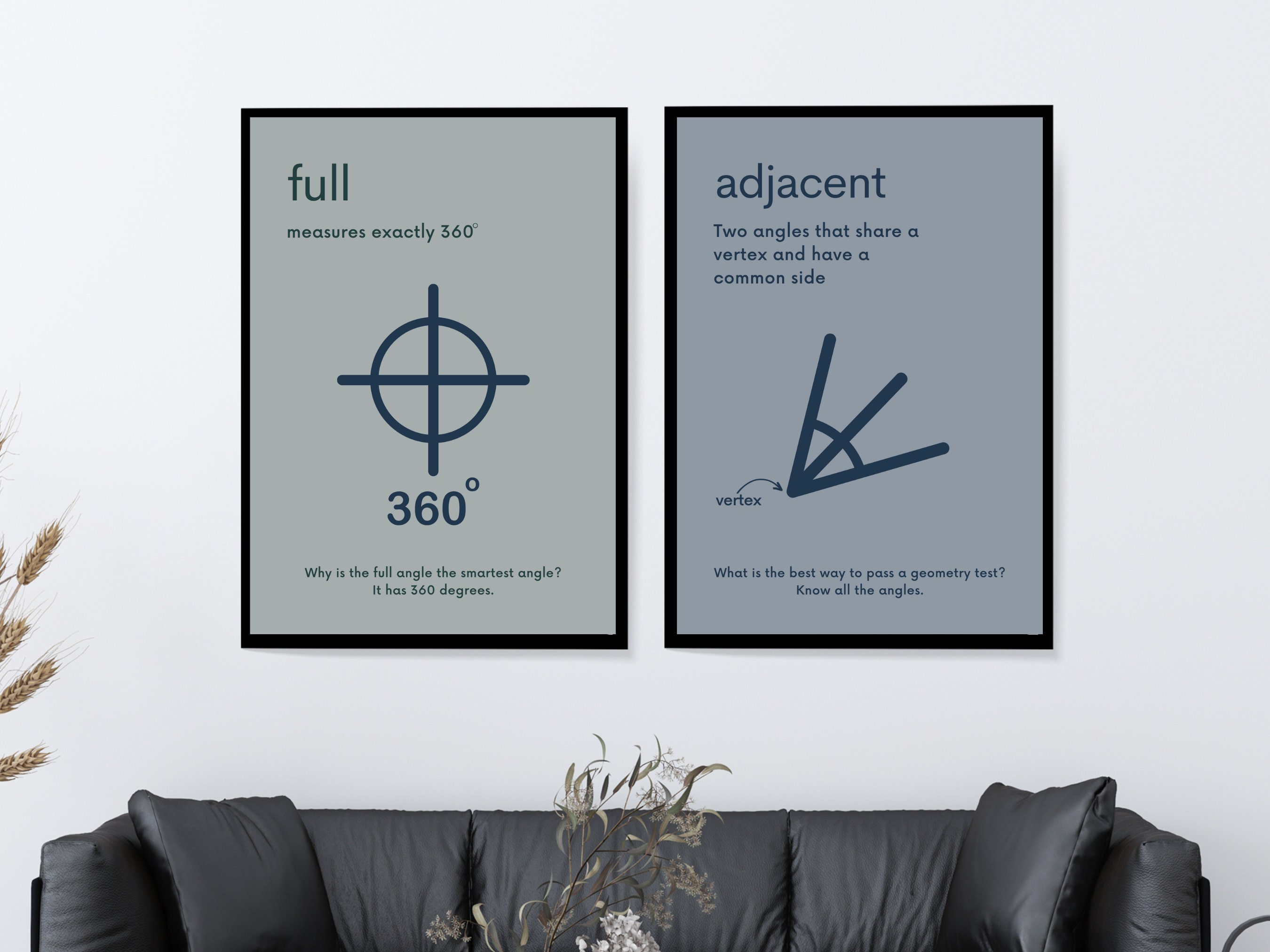 Types of Angles Poster: Boho Math Classroom Posters Geometry Class ...