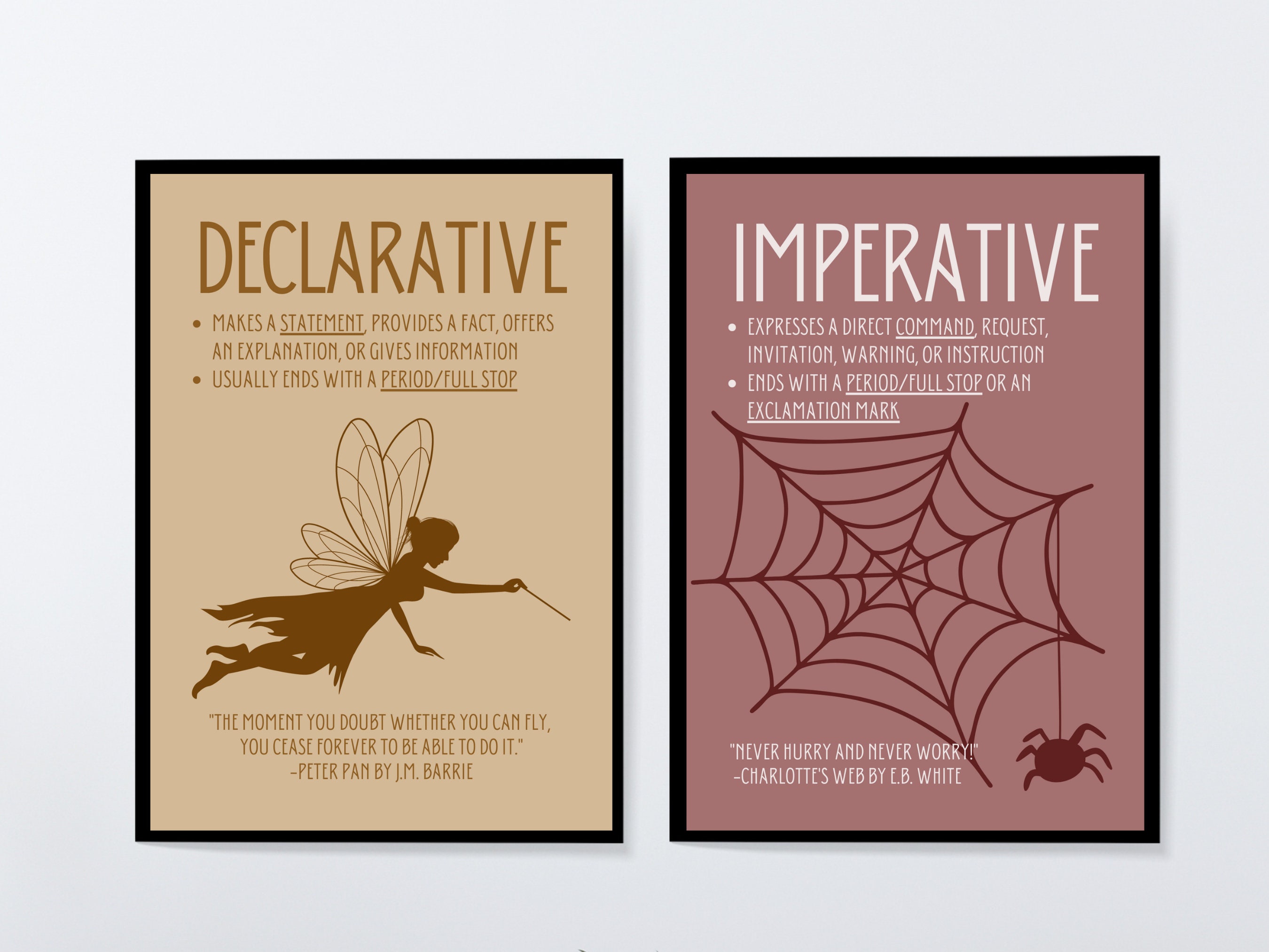 Tipos de carteles de oraciones aula de primaria decoración - Etsy México