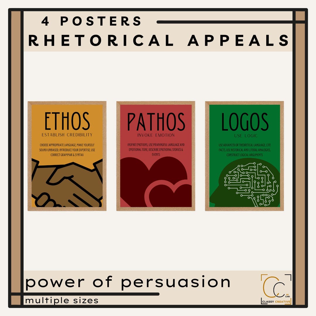 Rhetorical Appeals Ethos Pathos Logos English Classroom Decor ...