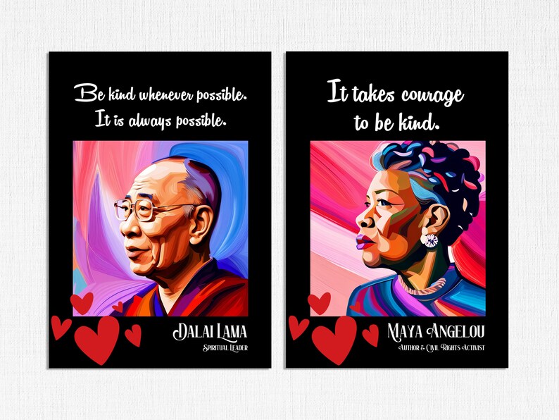 Kindness Quotes Posters: Valentine's Day Classroom Decor Famous People ...