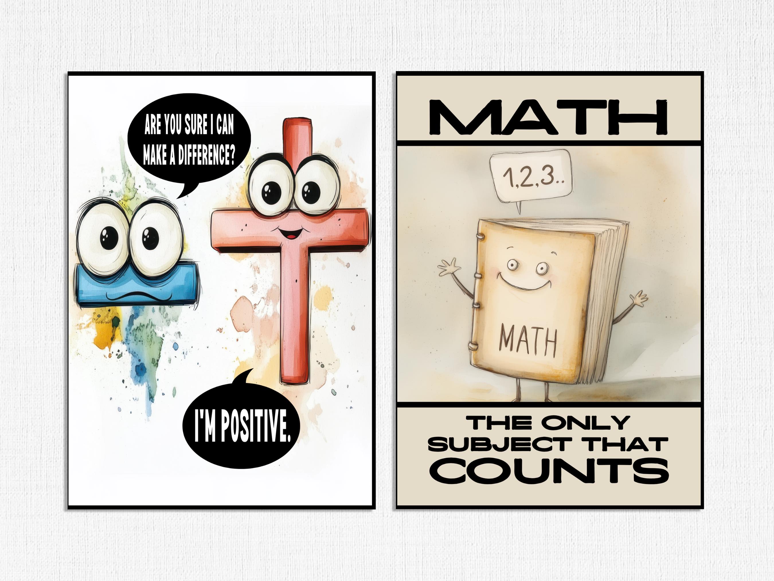 Math Puns Posters: Funny Math Classroom Poster Mathematics Jokes ...
