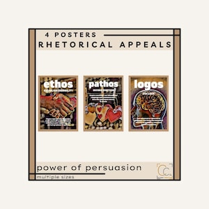 Ethos Pathos Logos Kairos Poster Set: Rhetorical Appeals AP English ...
