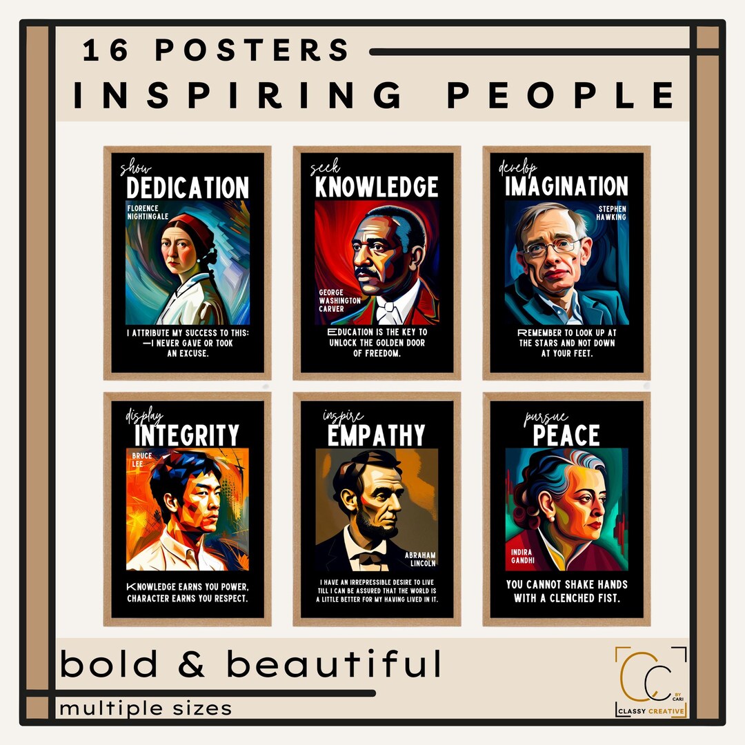 Inspirational Quotes Posters Diverse Classroom Decor High School ...