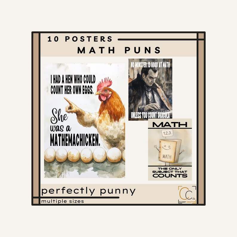 Math Puns Posters: Funny Math Classroom Poster Mathematics Jokes ...