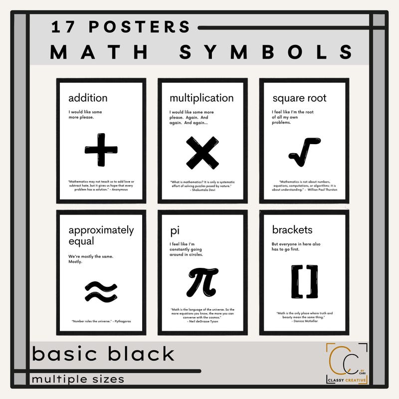 Funny Math Class Posters - Etsy