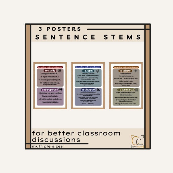 Sentence Starters Anchor Chart - Etsy