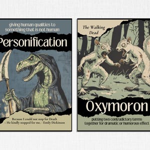 Literary Terms Poster Bundle: Figurative Language Posters Middle School ...
