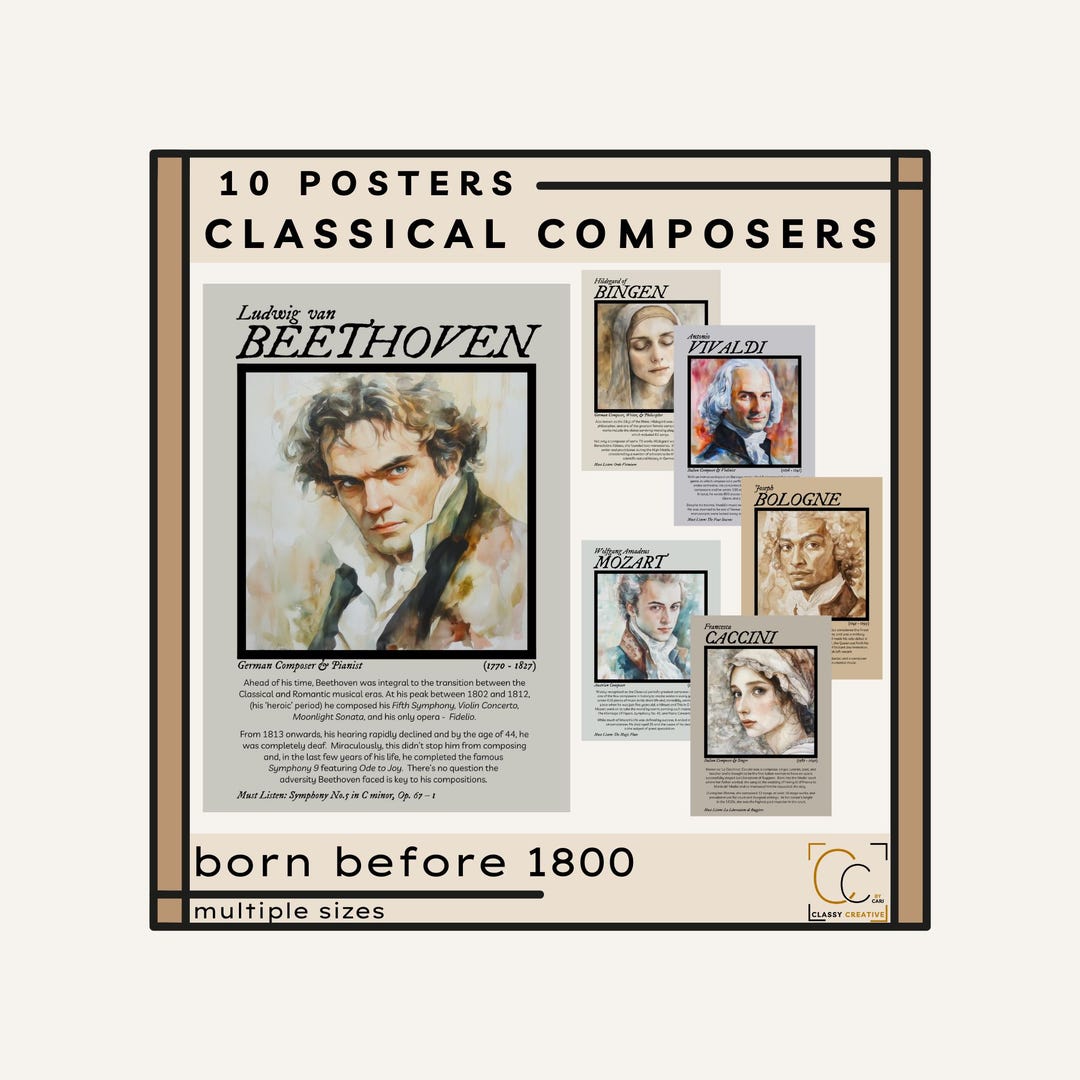 Classical Composers Poster Bundle: Diverse Musicians Music Classroom ...