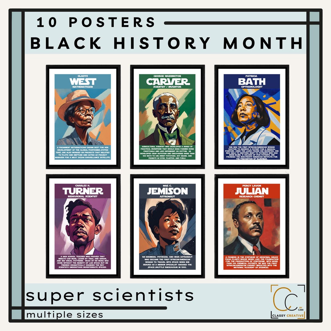 Black History Month Posters African American Scientists Black History ...