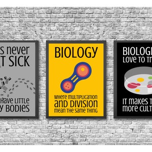 Biology Puns Science Classroom Decor Middle School Science Posters High ...