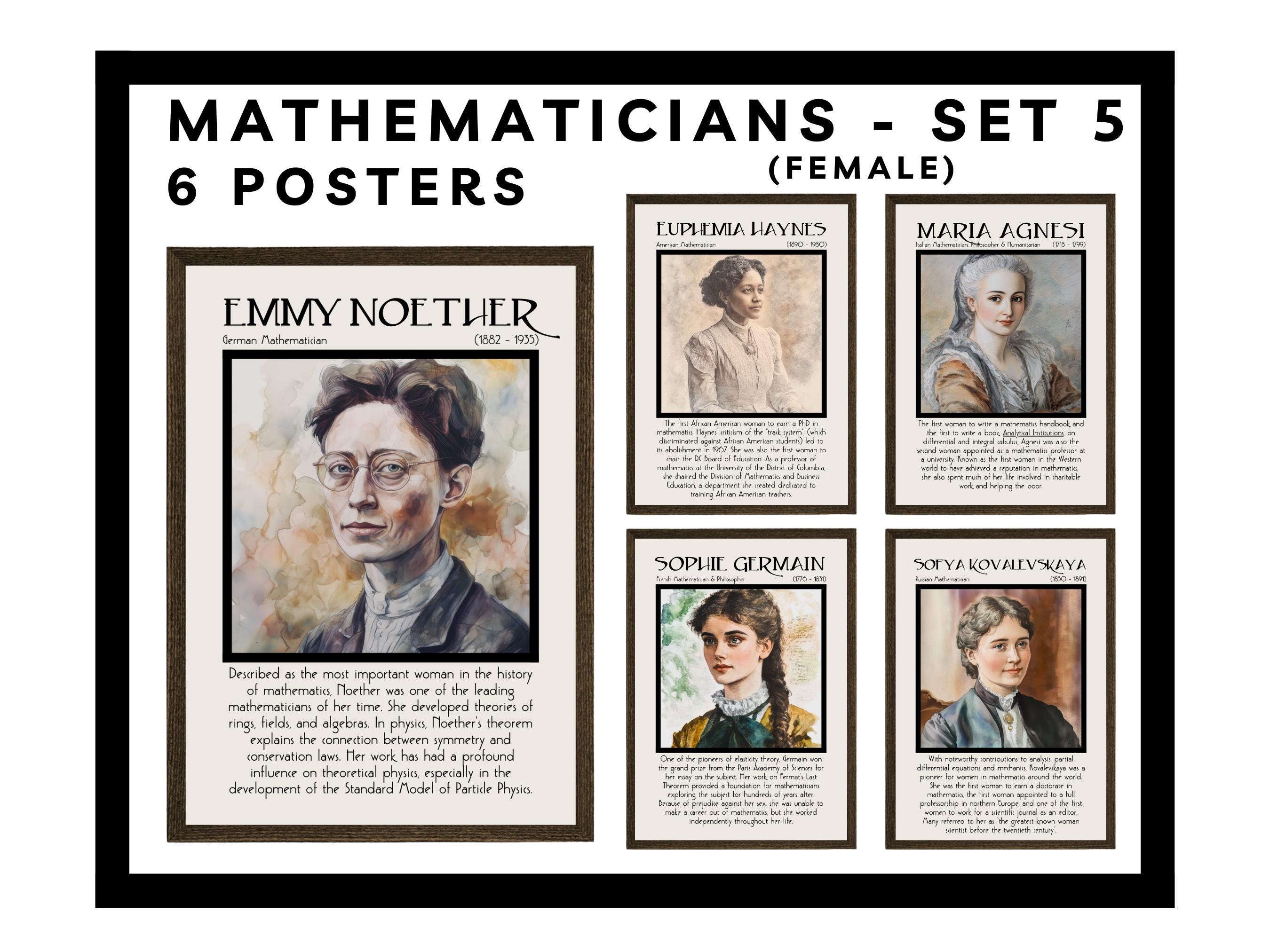 Math Classroom Poster Bundle: Famous & Diverse Mathematicians High ...