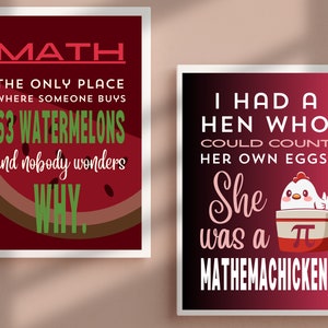 Math Puns Posters: Funny Mathematics Classroom Decor Math Jokes Middle ...