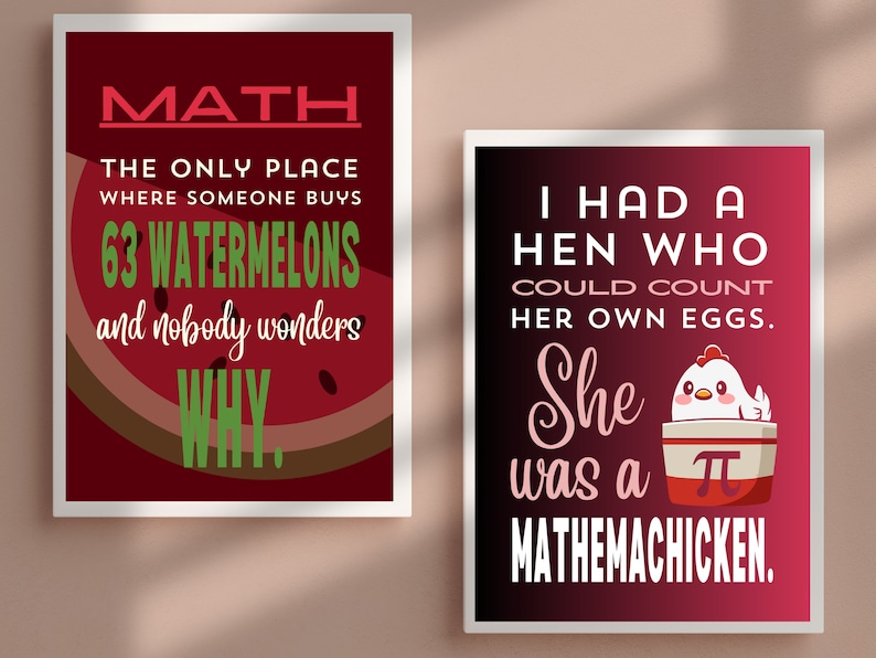 Mathematics Puns Funny Math Classroom Decor Math Jokes - Etsy