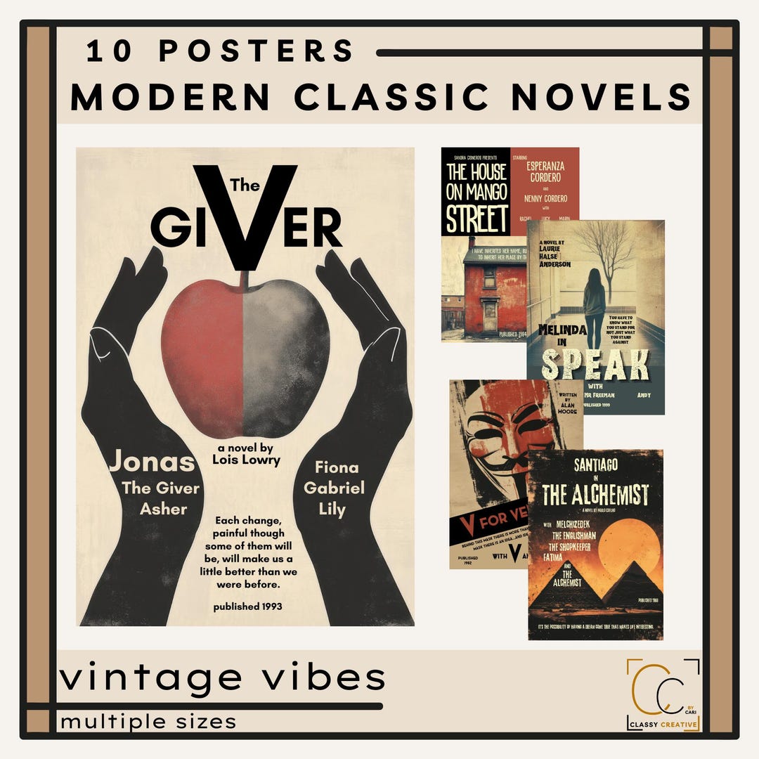 Classic Literature Posters Literary Print High School English Classroom ...