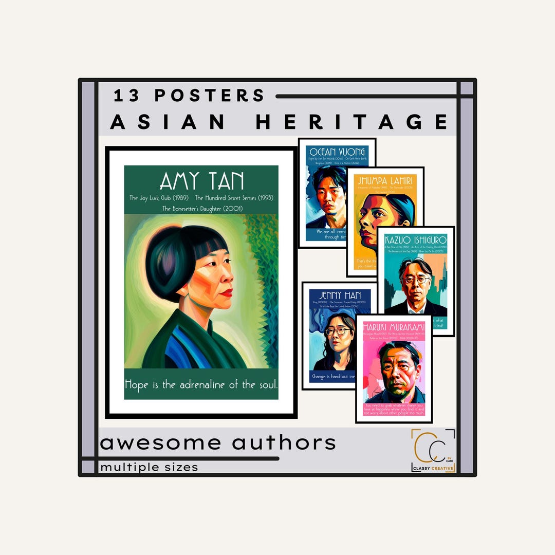 Asian Pacific Islander Heritage Month Posters: Famous Asian Authors ...