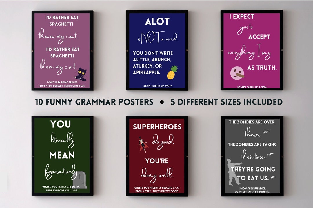 Funny Grammar Posters Funny English Posters Grammar Mistakes - Etsy New ...