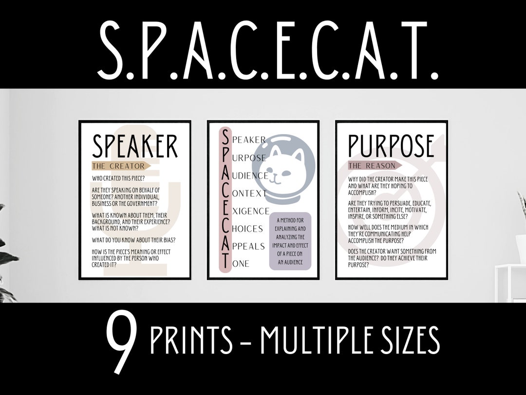 Spacecat Method Posters Writing Analysis English Classroom Decor Ap Writing Strategies High