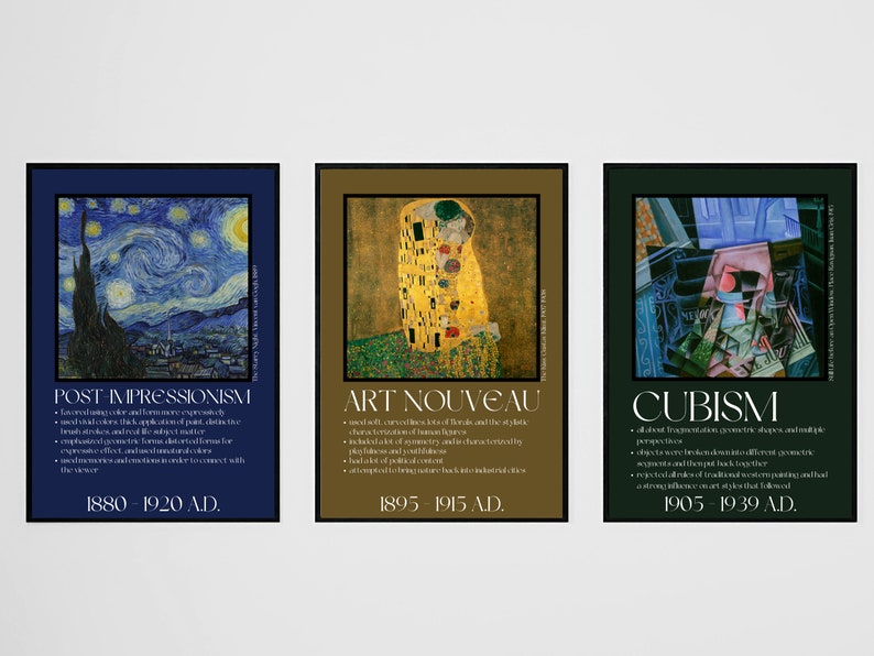 Art History Timeline Posters: High School Art Classroom Decor Famous ...