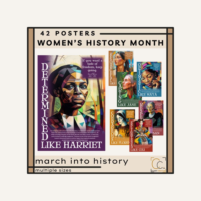 Women's History Month Poster Set: Diverse Classroom Decor (digital ...