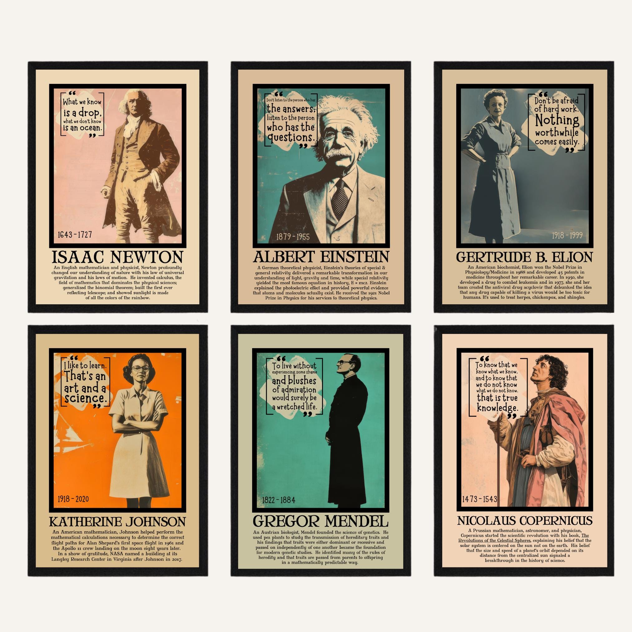 Famous Scientists Posters: Vintage Science Classroom Decor Women in ...
