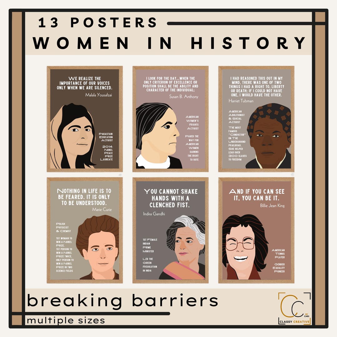 Women in History Posters History Classroom Decor High School History ...