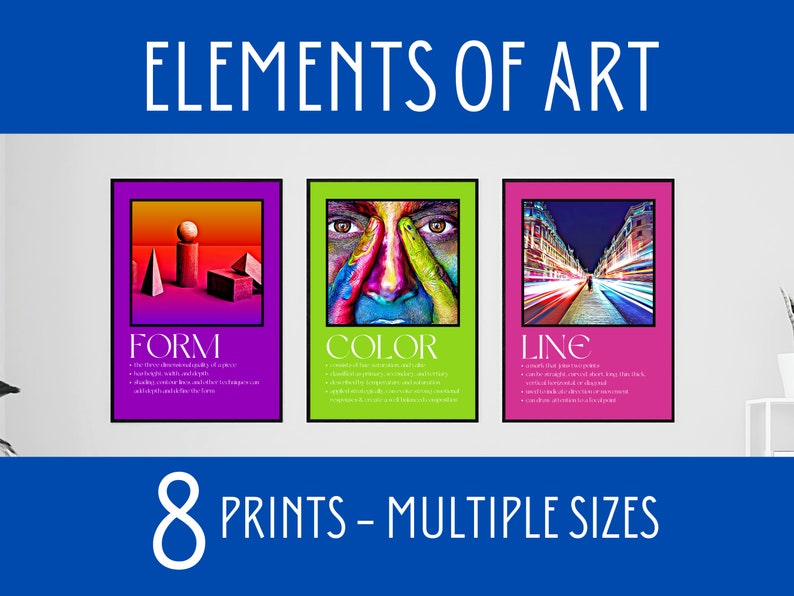 7 Elements of Art Posters, Art Classroom Decor, Middle School High ...