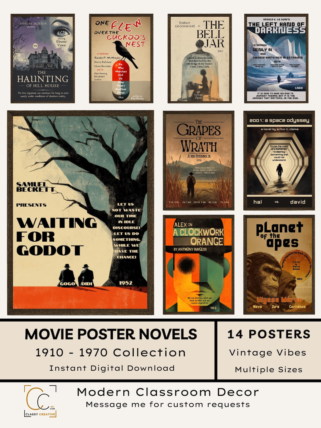 Classic Literature Posters: High School English Classroom Decor Mid ...