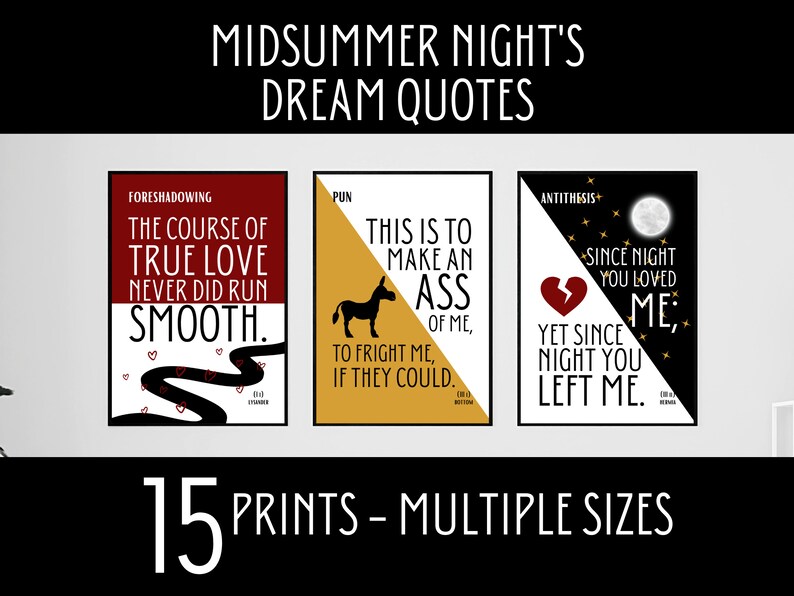 A Midsummer Night's Dream Quotes Literary Devices - Etsy