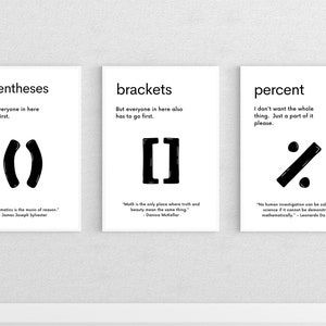 Math Symbols Posters Mathematics Classroom Decor High School Math Wall ...