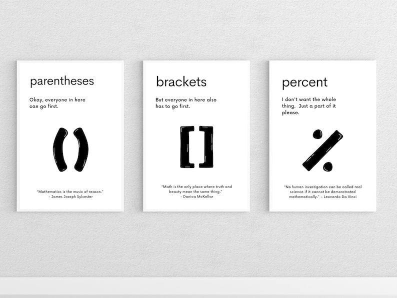 Math Symbols Posters: Funny Mathematics Classroom Poster Maths Addition ...