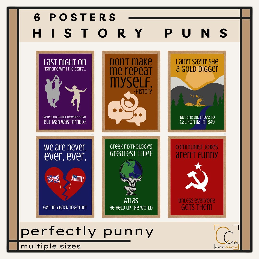 History Classroom Decor Social Studies Posters History Puns Middle ...
